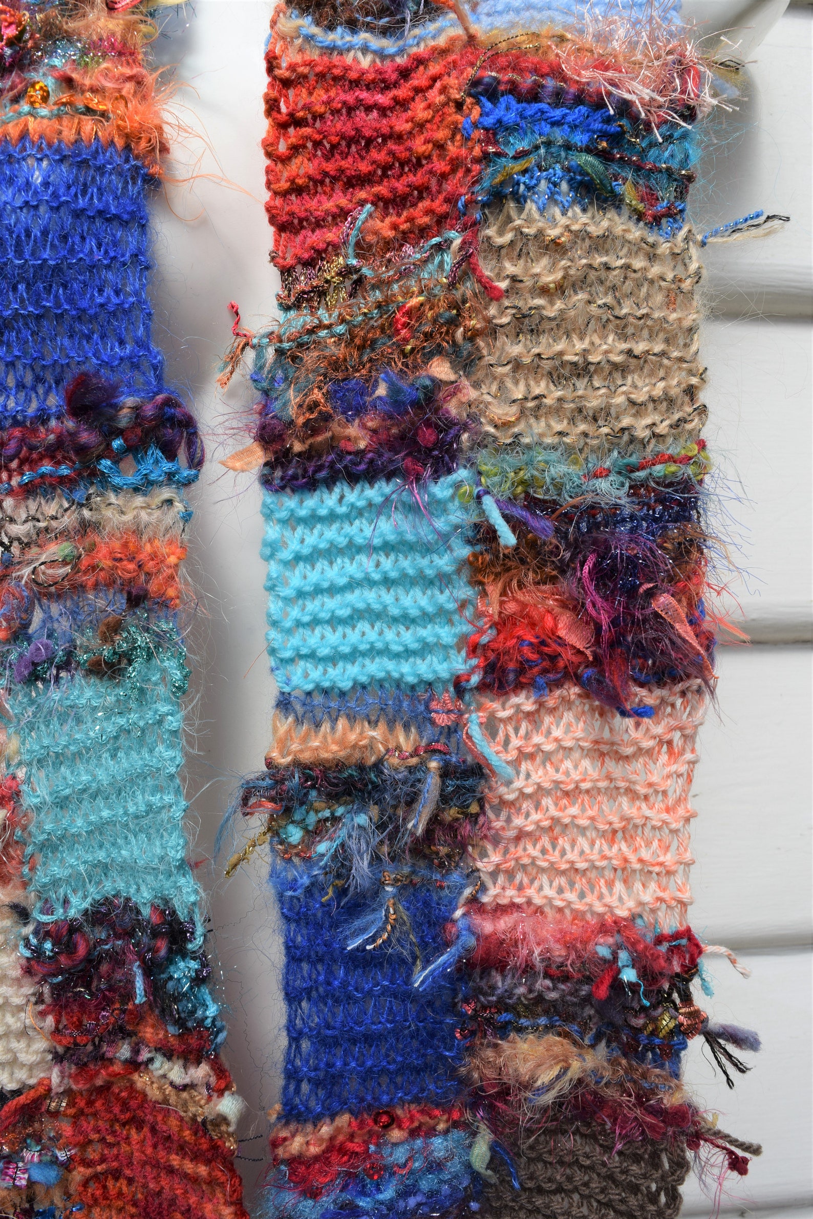 Scarf, Scarves, Patchwork Scarf, Handknit Scarf, Boho, OOAK, Multi ...