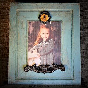 Reclaimed Wood Teal Picture Frame - Etsy