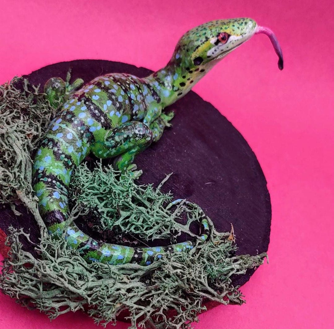 Realistic Green Tree Monitor Figure- Green Tree Monitor Art-monitor ...