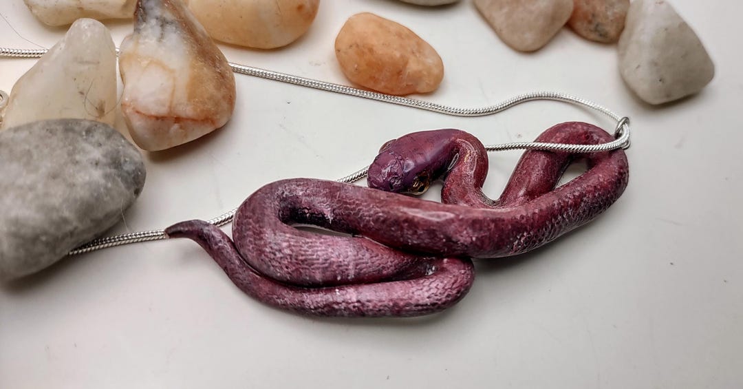 Hand-sculpted Pink Coachwhip Snake Necklace – Reptile Art - Etsy