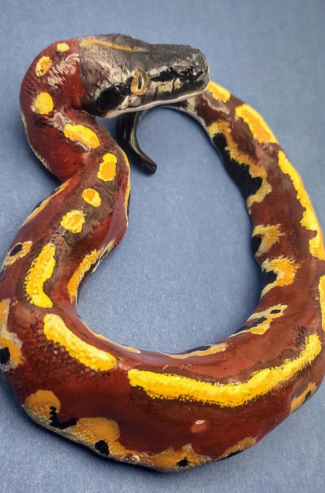 Blood Python Figure- Blood Python Art- Handmade- Blood Python Desk Art ...