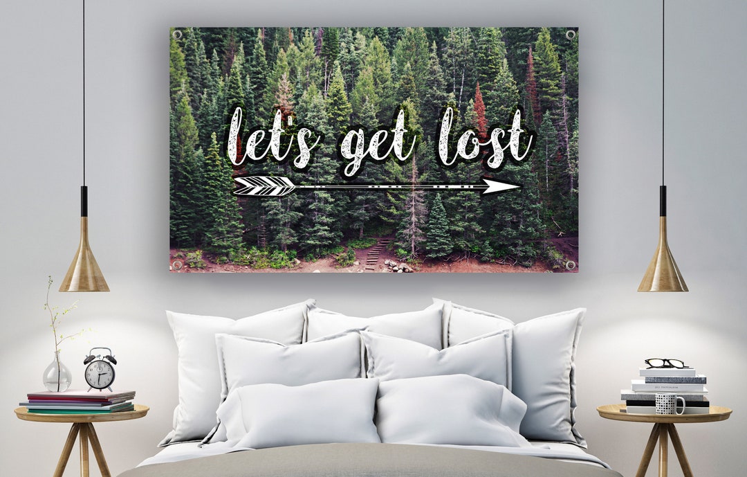 Let's Get Lost Forest Flag Tapestry Wall Art - Etsy