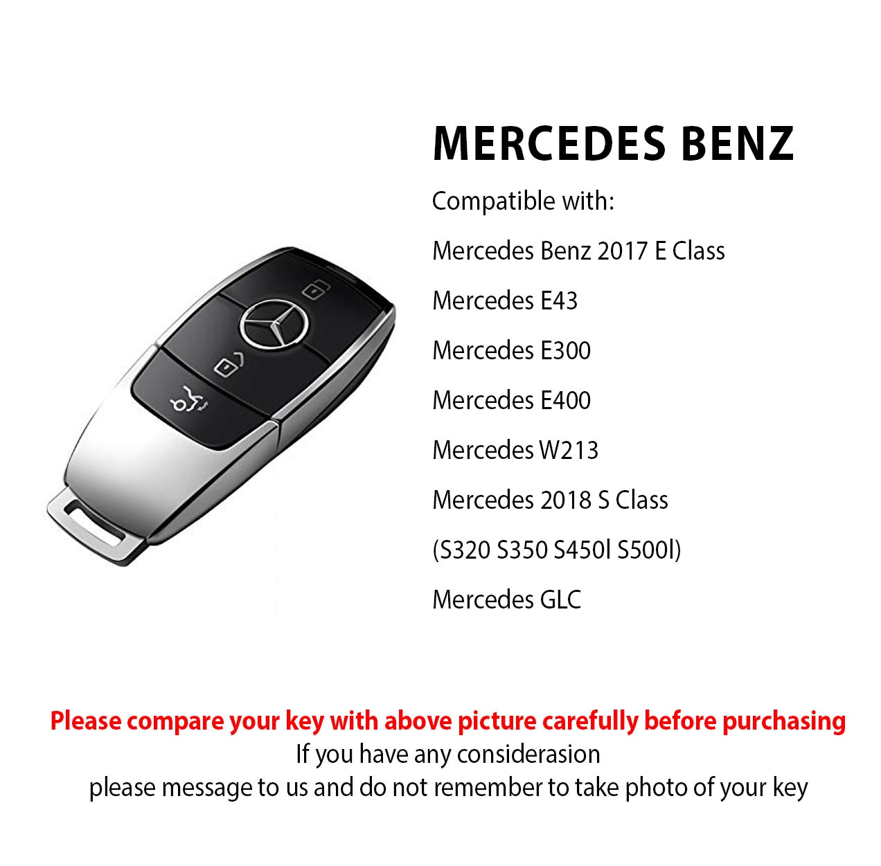 Mercedes Benz E Class/ S Class 2018/ GLC Key Leather Case - Etsy