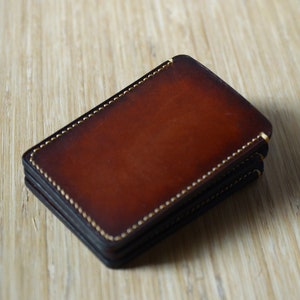 Leather Simple Wallet Leather Card Case Leather Compact - Etsy