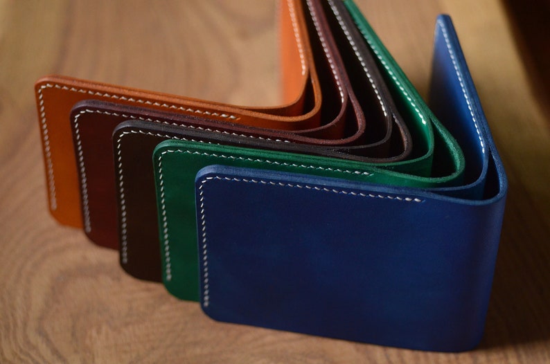 Leather Simple Wallet Minimal Leather Wallet Simple Wallet - Etsy