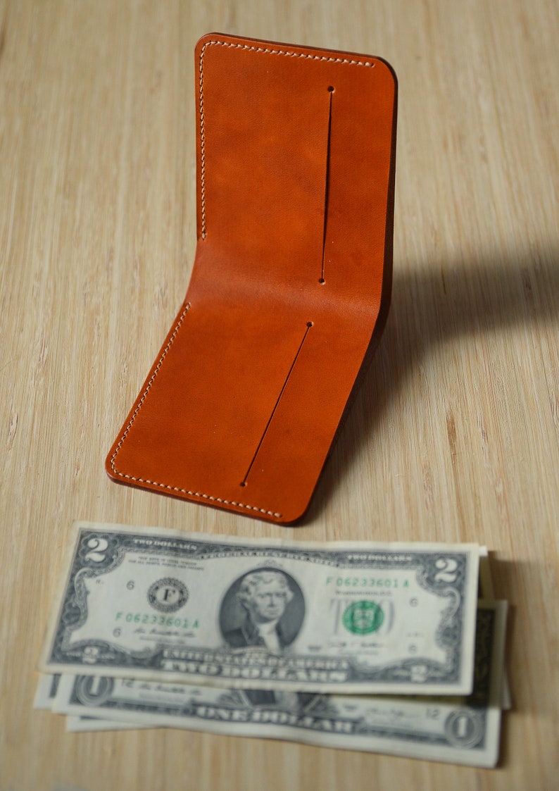 Leather simple wallet Minimal leather wallet Simple wallet | Etsy