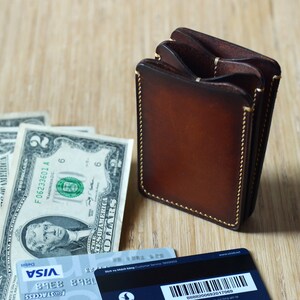 Leather Simple Wallet Leather Card Case Leather Compact - Etsy