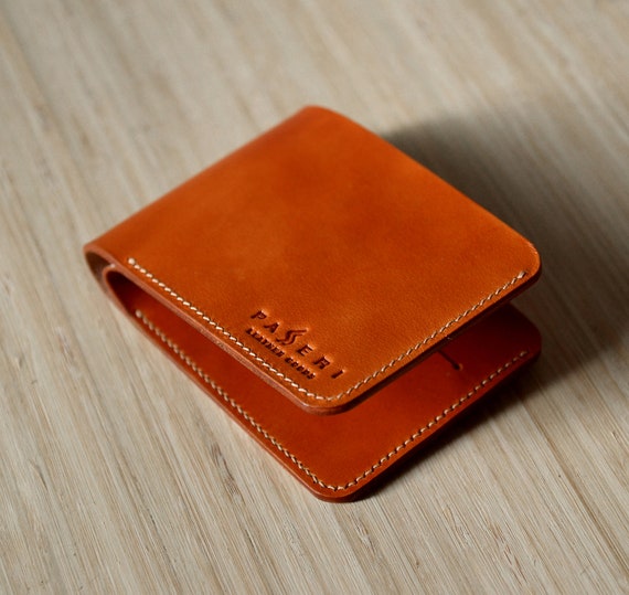 Leather simple wallet Minimal leather wallet Simple wallet | Etsy