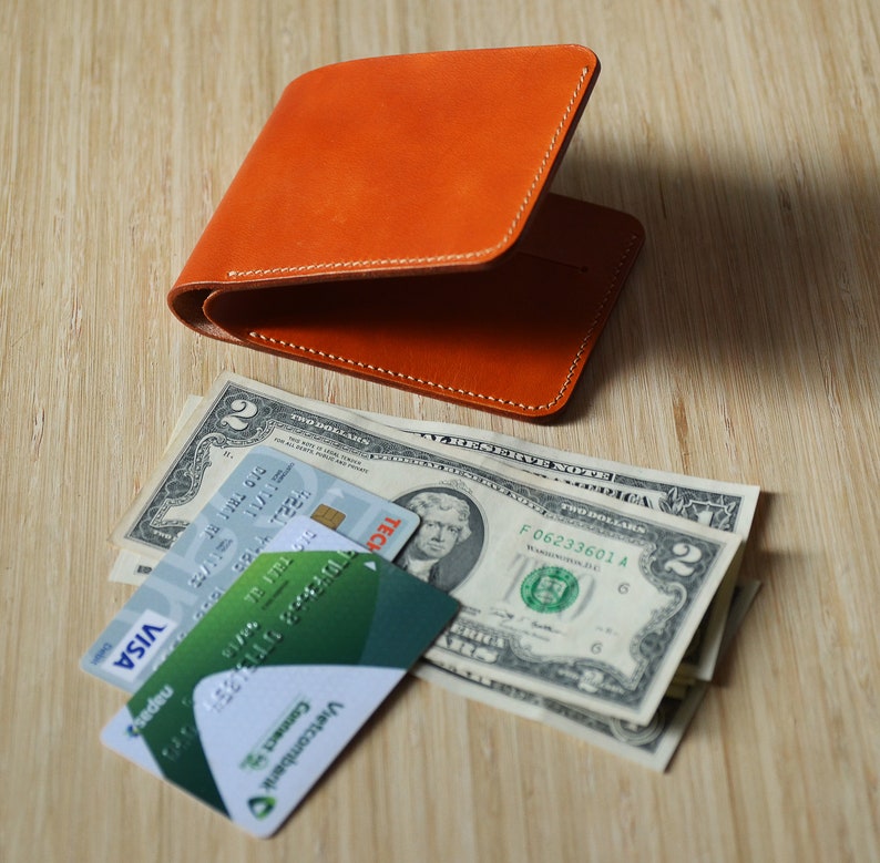 Leather Simple Wallet Minimal Leather Wallet Simple Wallet - Etsy