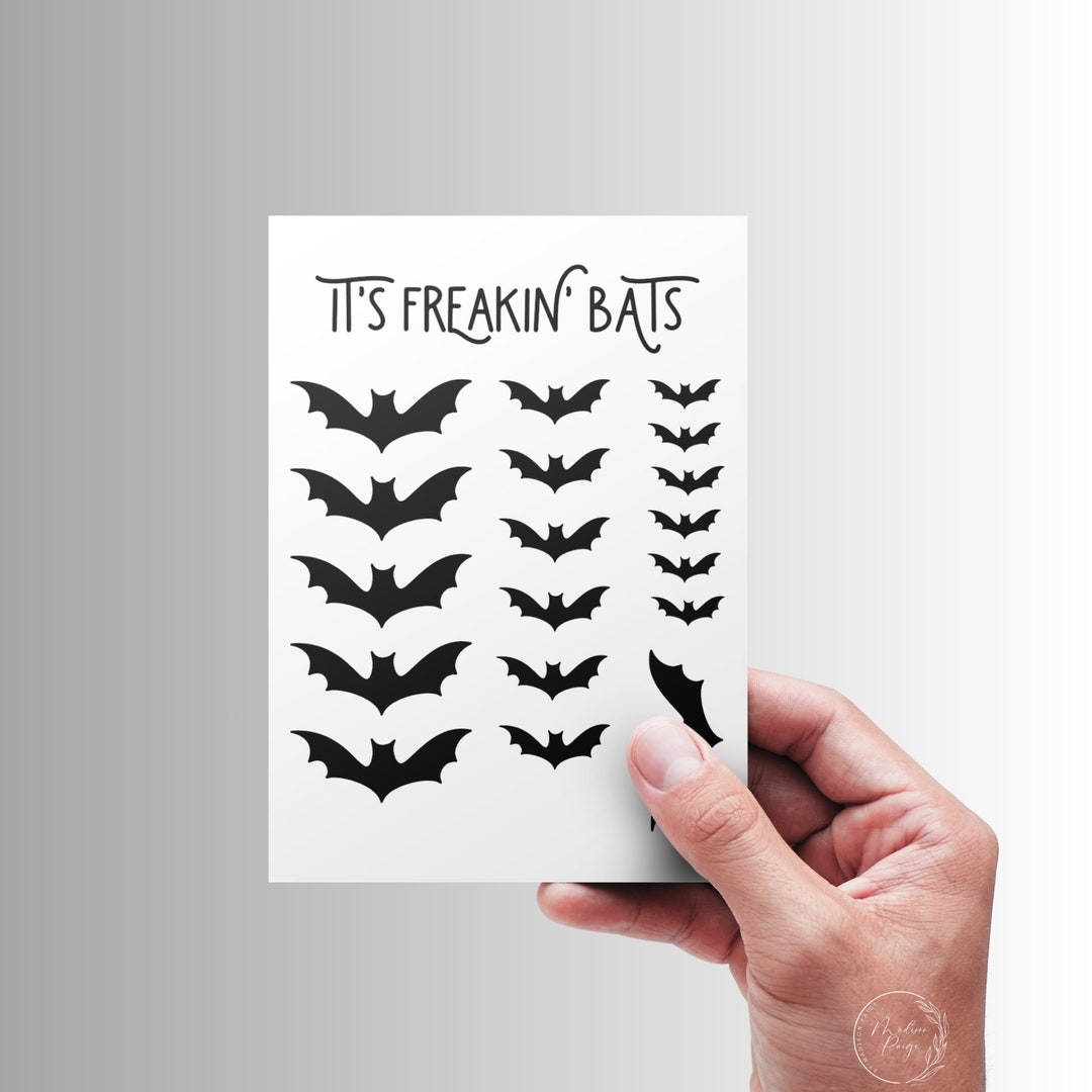 Mini Bat Decal Set of 18 Bonus Decal: It's Freakin Bats Decal Halloween ...