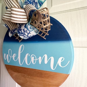 Beach | Welcome Sign | Door Hanger | Wood Sign | Welcome | Front Door ...
