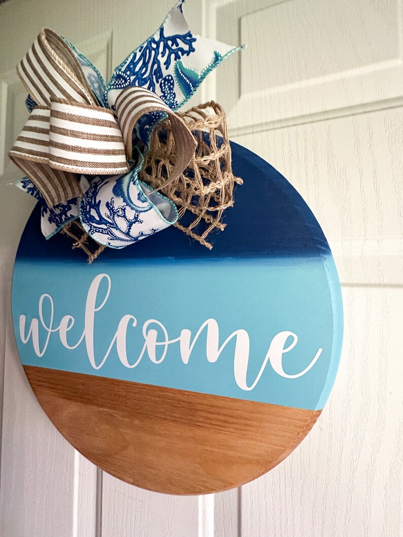 Beach | Welcome Sign | Door Hanger | Wood Sign | Welcome | Front Door ...