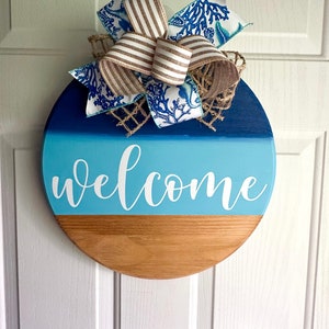 Beach | Welcome Sign | Door Hanger | Wood Sign | Welcome | Front Door ...