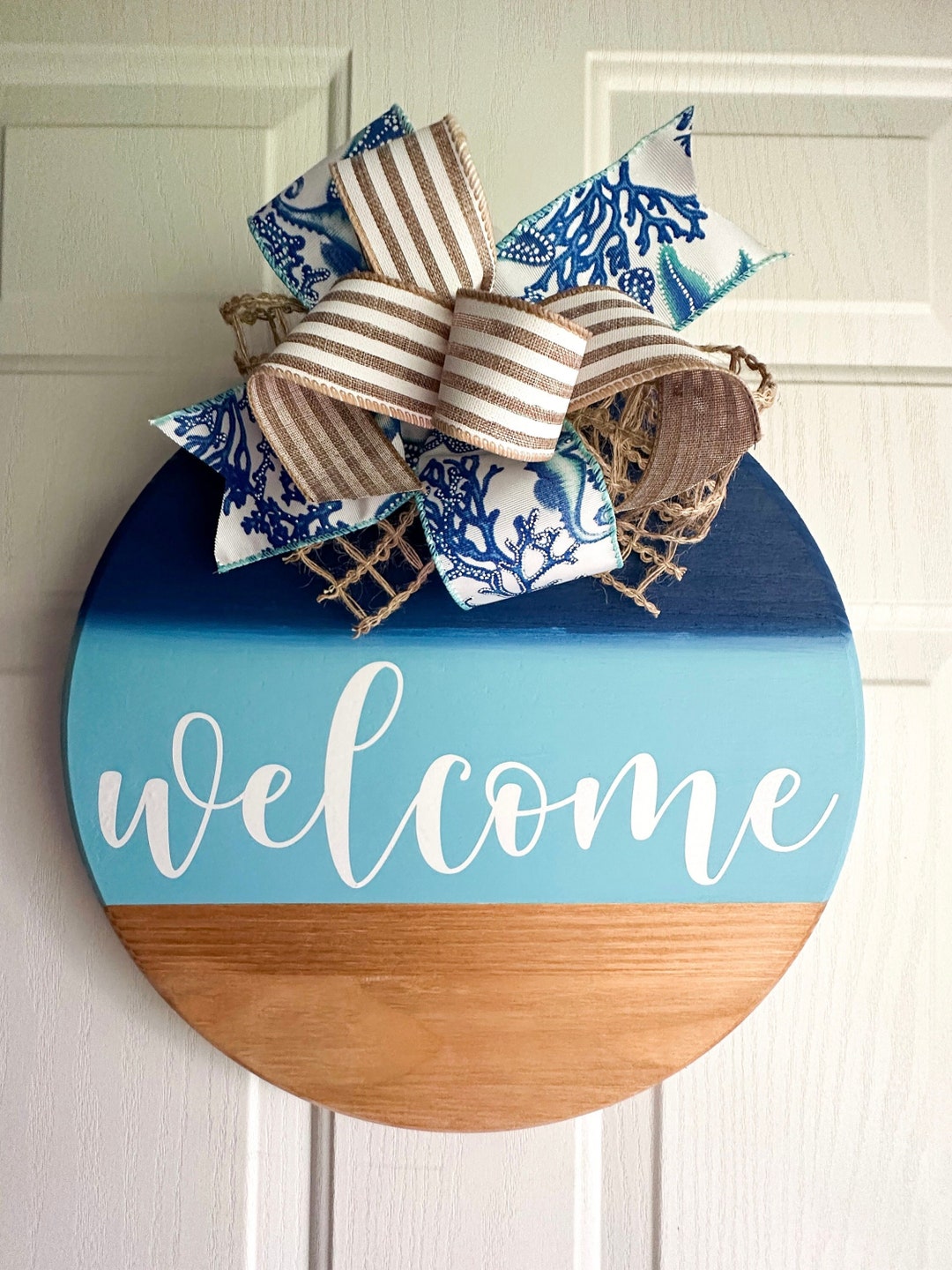 Beach | Welcome Sign | Door Hanger | Wood Sign | Welcome | Front Door ...