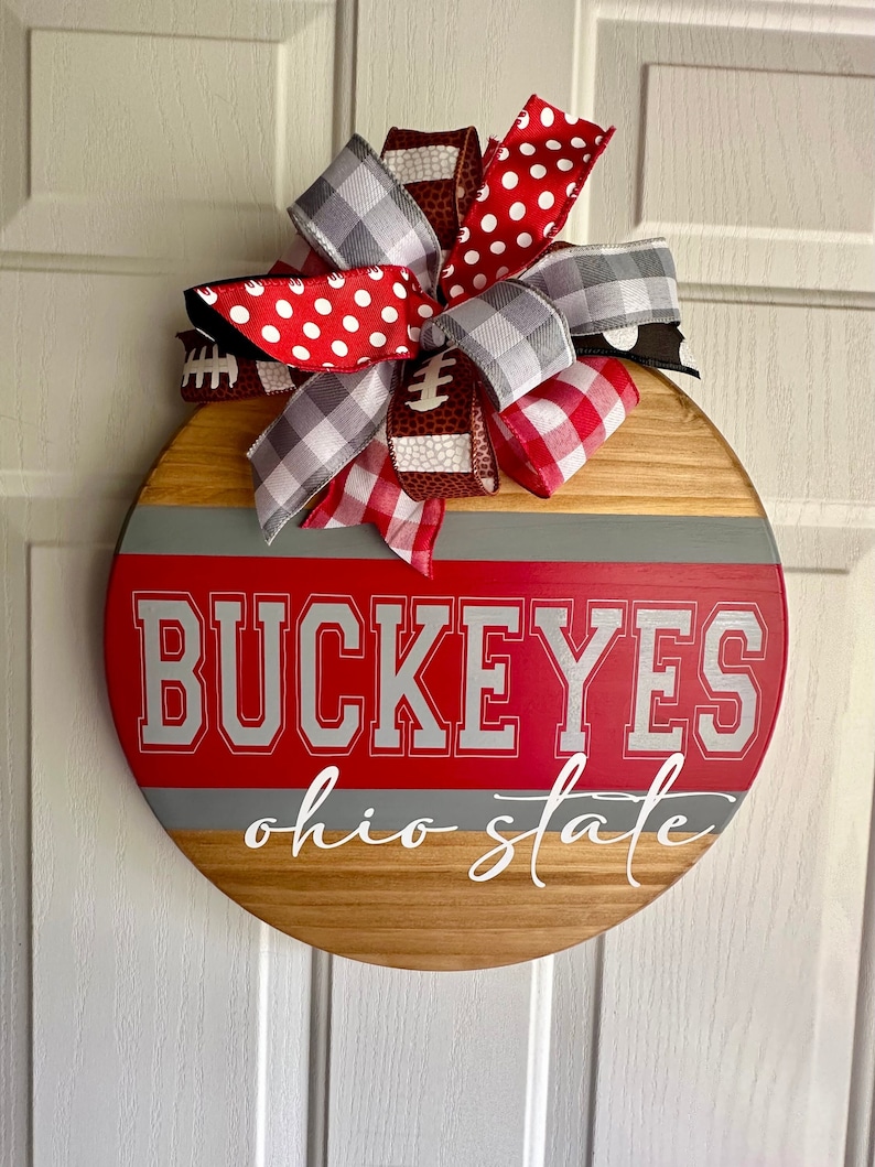 Ohio State Ohio Football Fall Welcome Sign Band Scarlet November Sports ...