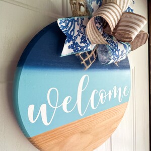 Beach | Welcome Sign | Door Hanger | Wood Sign | Welcome | Front Door ...