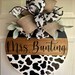 Cow Print Welcome Sign | Farmhouse Front Door Decor - Etsy