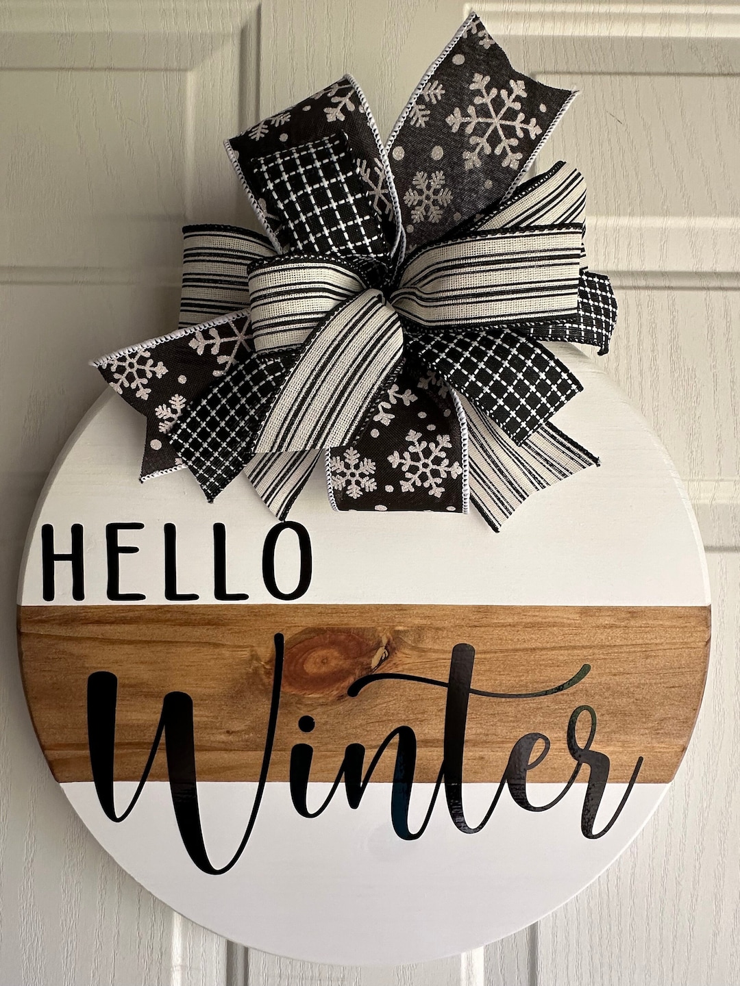 Winter Cold Snow Welcome Sign Door Hanger Wood Sign Welcome Front Door ...
