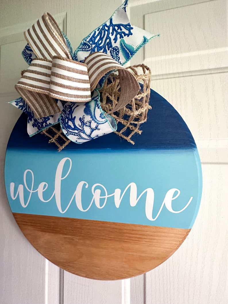 Beach | Welcome Sign | Door Hanger | Wood Sign | Welcome | Front Door ...