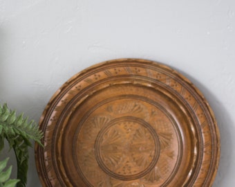 Carved wood plate | Etsy