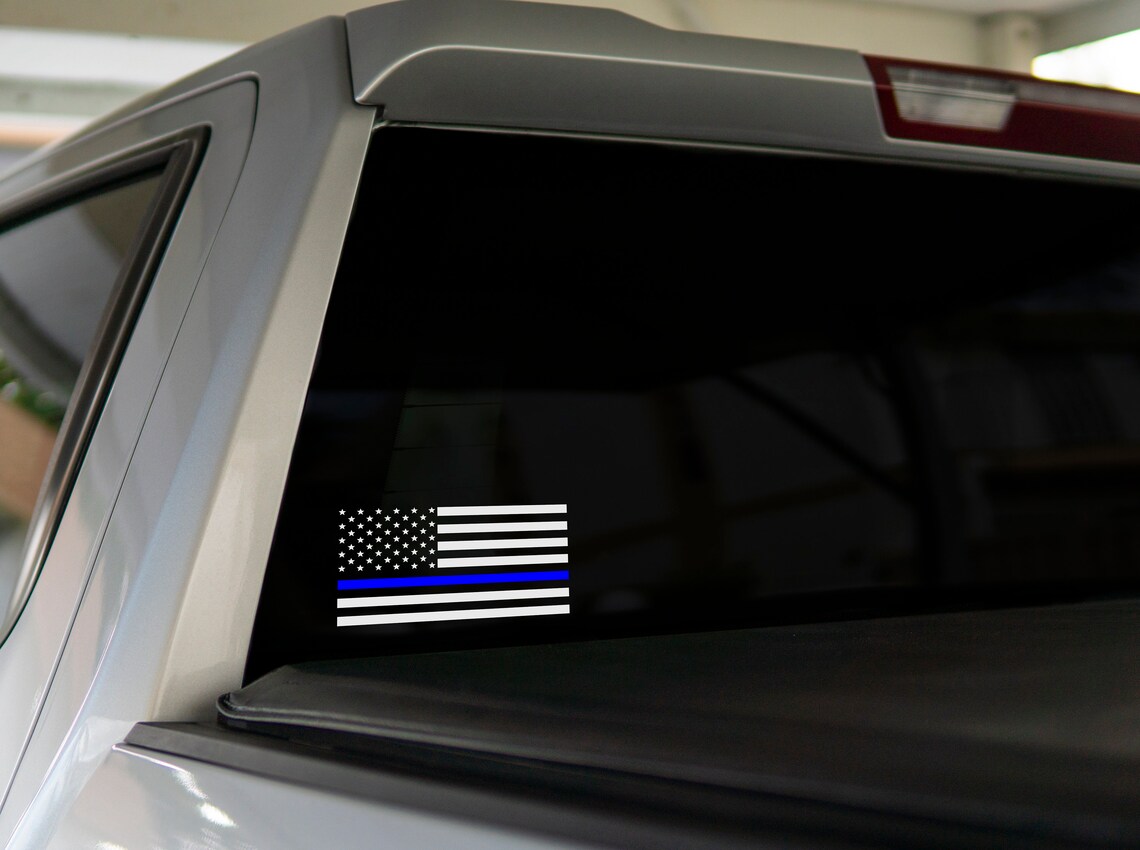 Thin Blue Line American Flag Sticker - American Flag Decal Decal Car ...