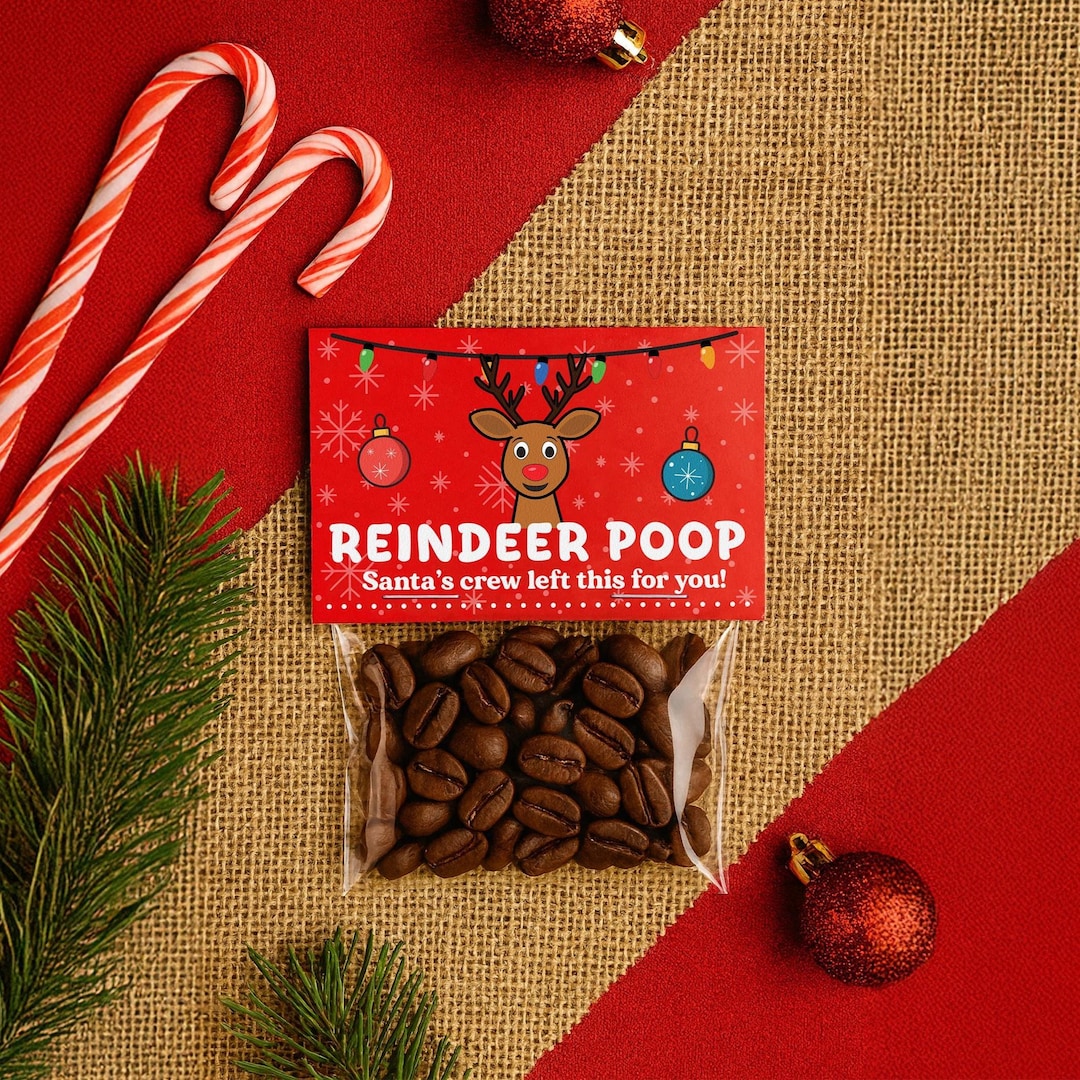 Reindeer Poop Christmas Gag Gift – Funny Stocking Stuffer, Secret Santa ...