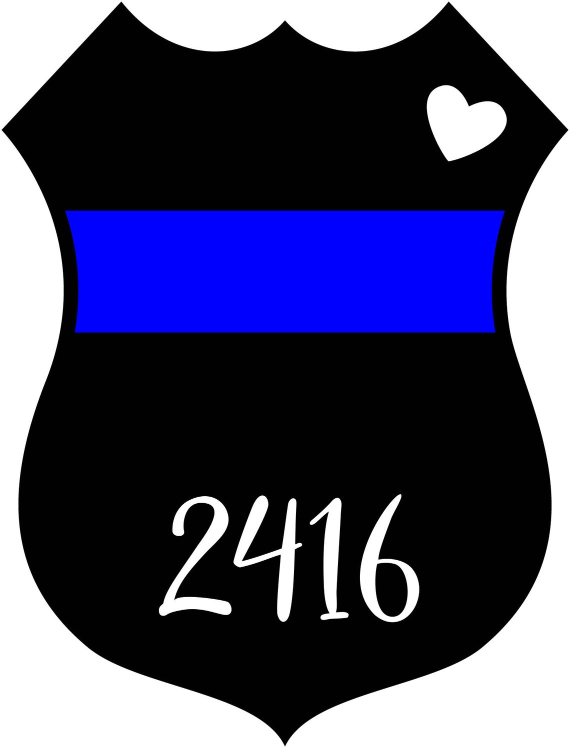 Personalized Police Badge W/ Thin Blue Line With Badge Number | Etsy