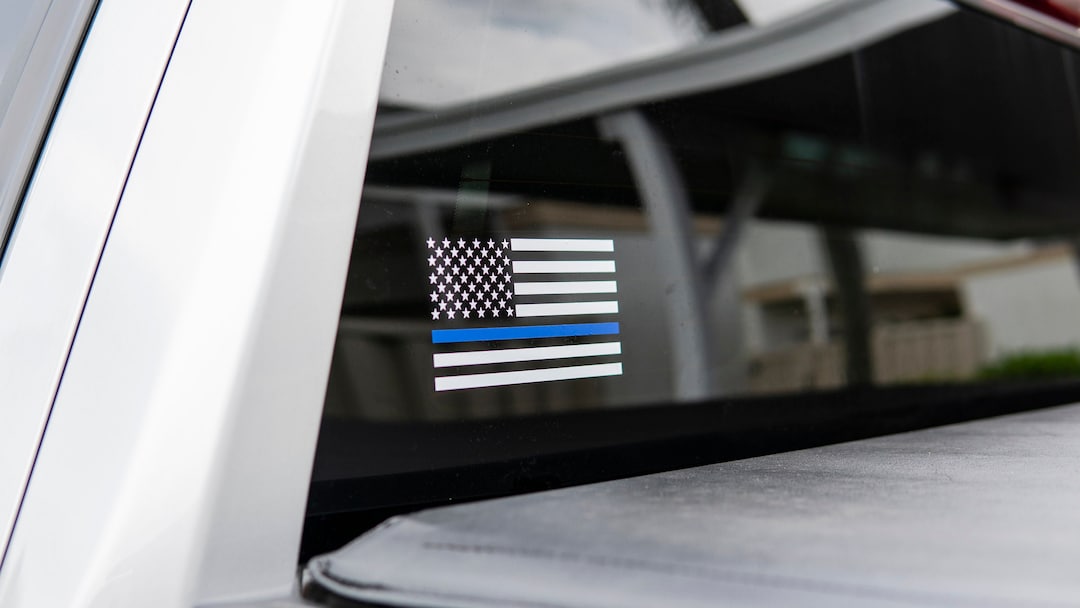 Thin Blue Line American Flag Sticker - American Flag Decal Decal Car ...