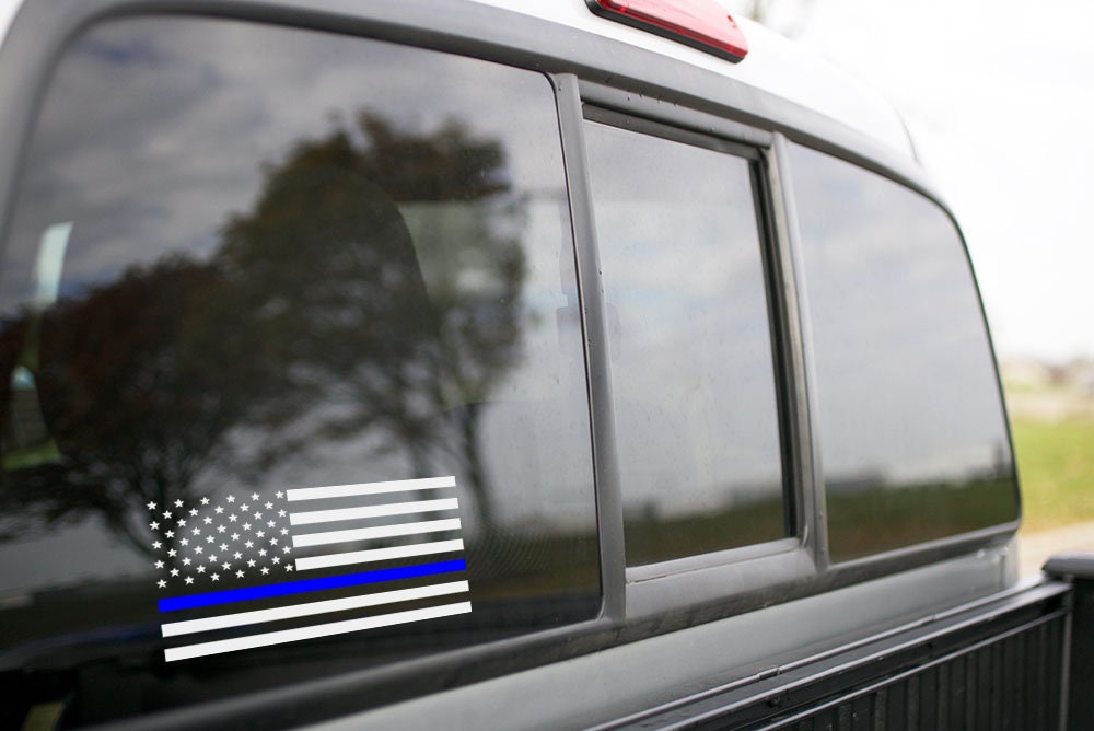 Thin Blue Line American Flag Sticker American Flag Decal - Etsy