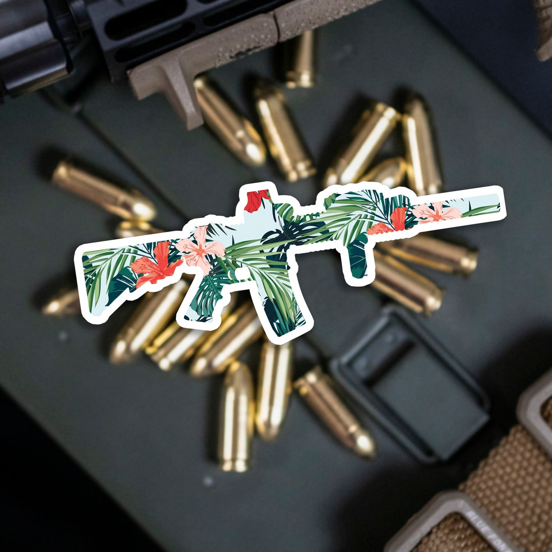 AR15 Hawaiian Sticker - Waterproof Decal Sticker -AR 15 Gun Sticker 2nd ...