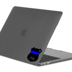 Personalized Police Badge W/ Thin Blue Line With Badge Number Decal ...