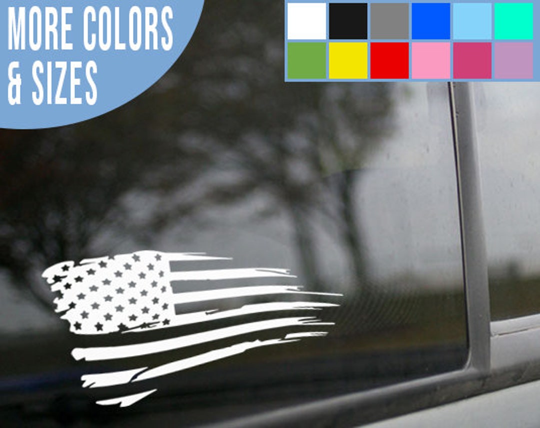 USA American Flag Sticker, Distressed Flag Sticker Decal, Car Truck ...