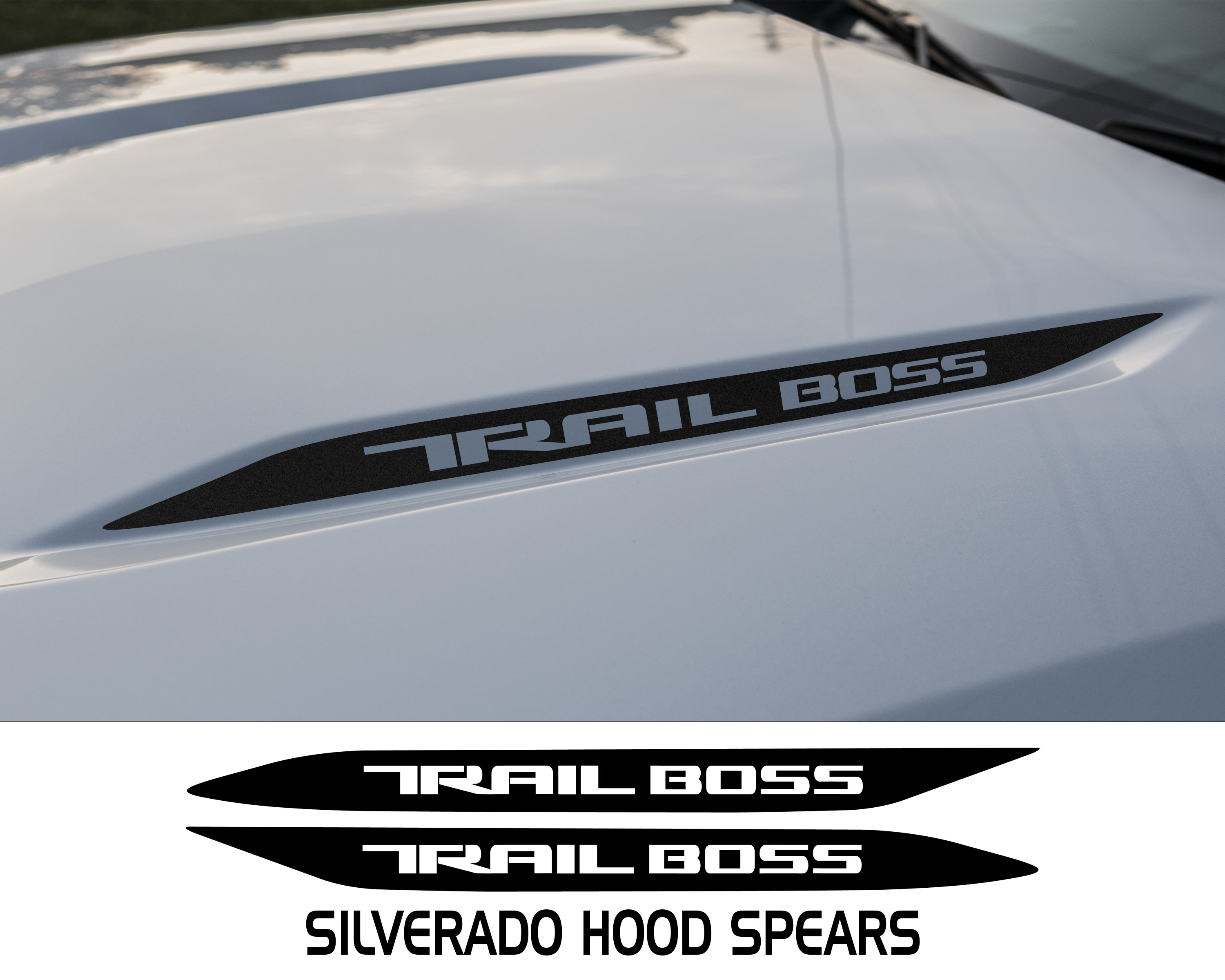 Chevy Silverado 2019 2020 2021 Hood Spear Vinyl Decal Sticker - TRAIL ...