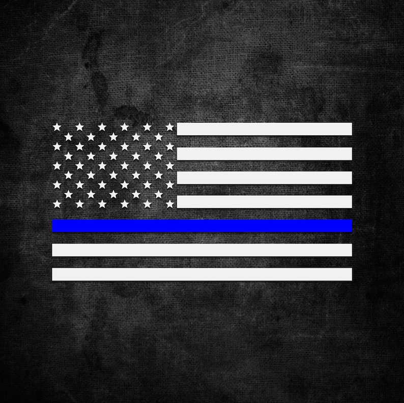 Thin Blue Line American Flag Sticker American Flag Decal - Etsy