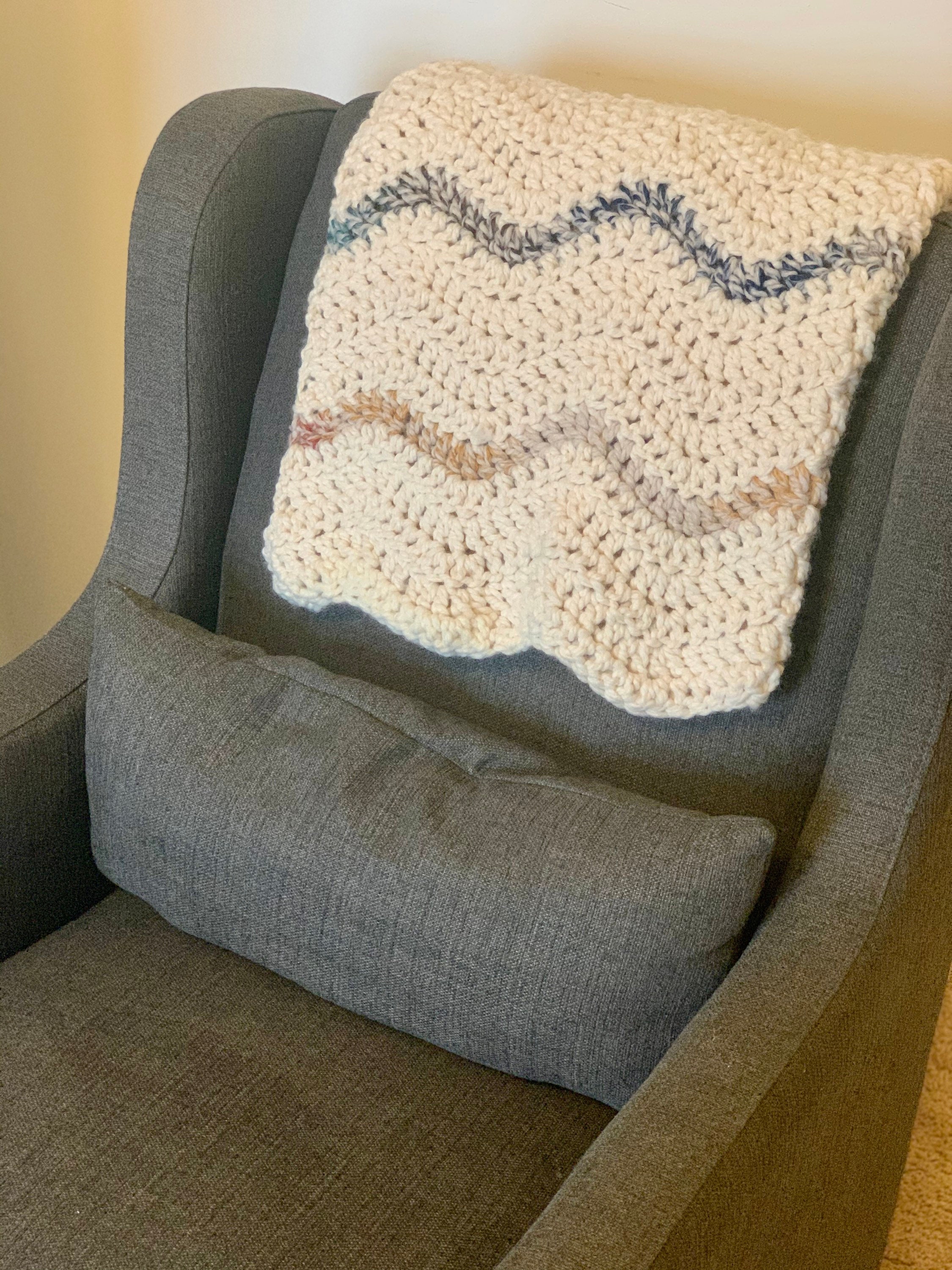 The Chunky Ripple Blanket - Etsy