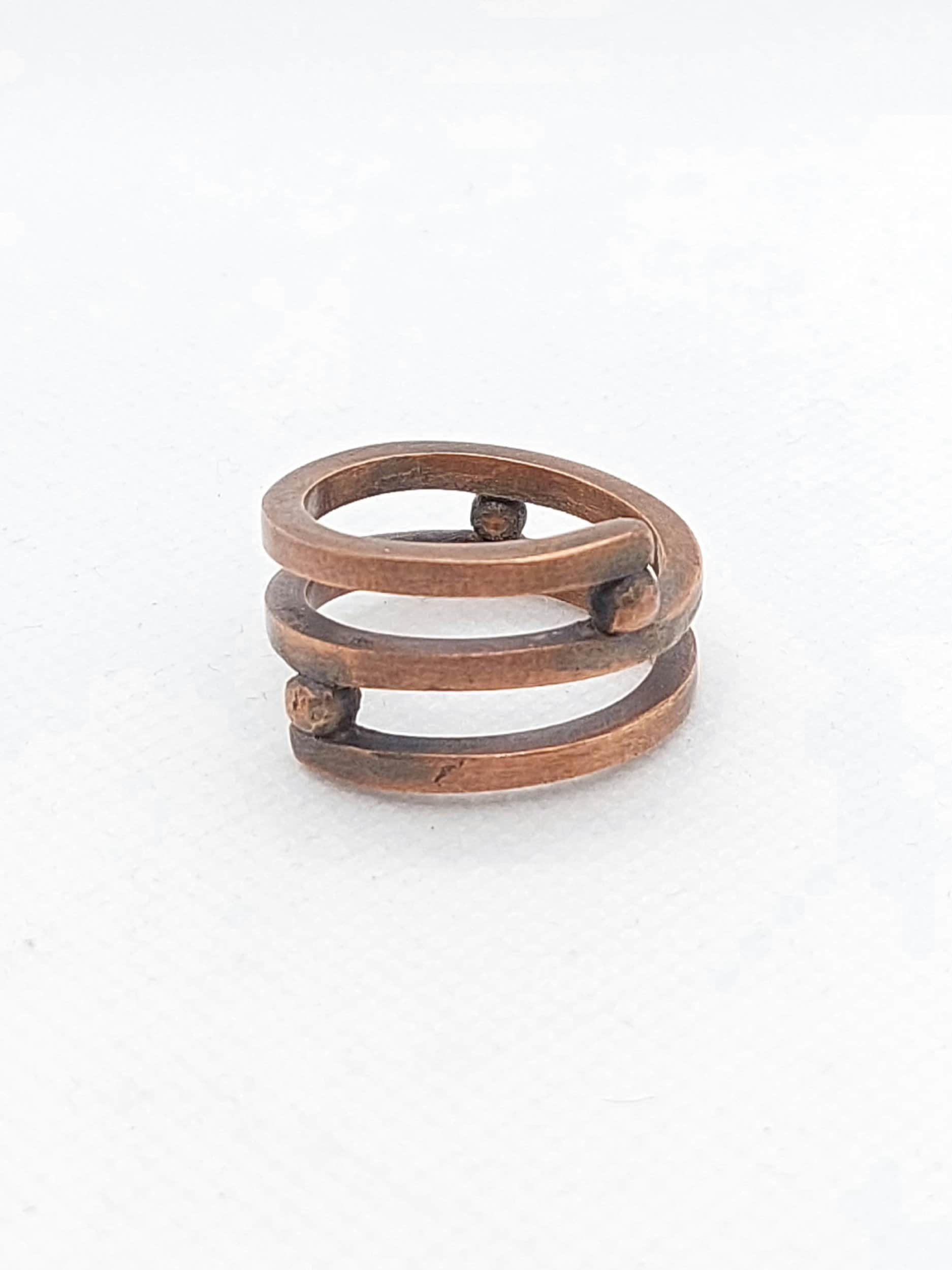 Coil Ring • Copper Ring • Square Copper Wire • Patina Copper - Etsy