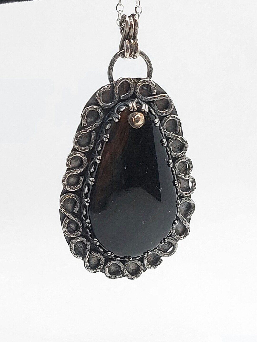 Banded Obsidian Pendant • Sterling Silver • Fire in the Stone ...