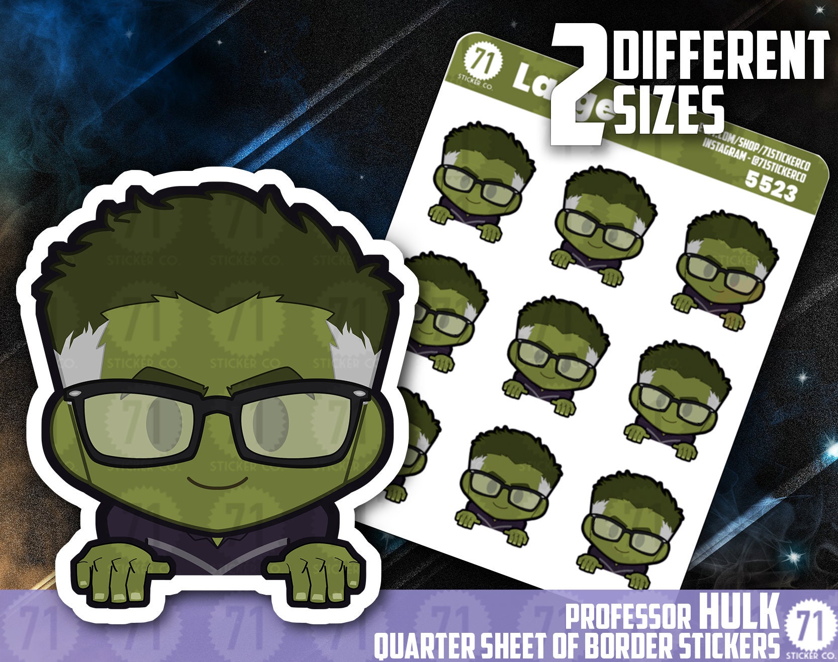 Professor HULK Kawaii Border Stickers | Etsy