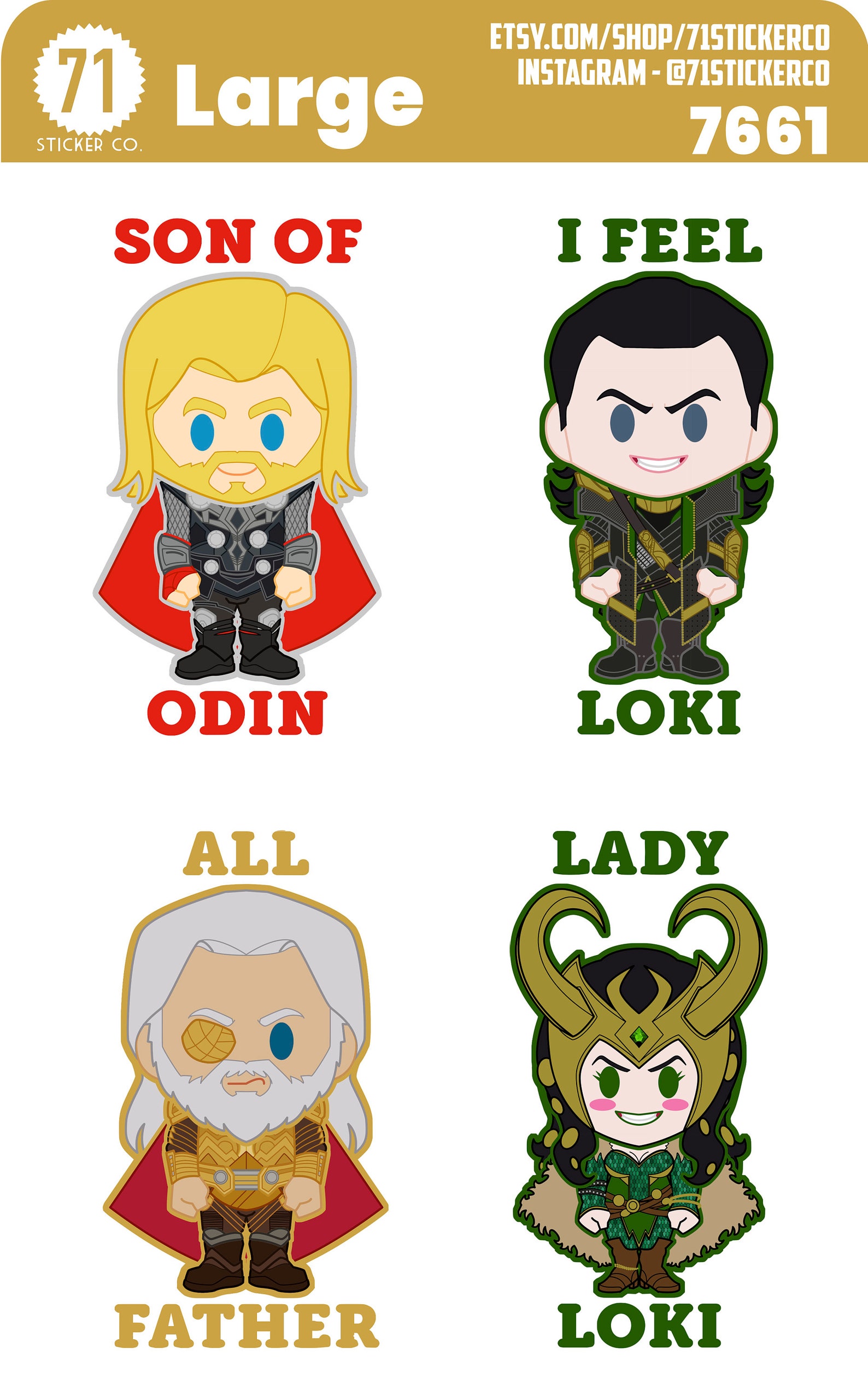 THOR series 2 Full Set of Kawaii Design Stickers | Etsy