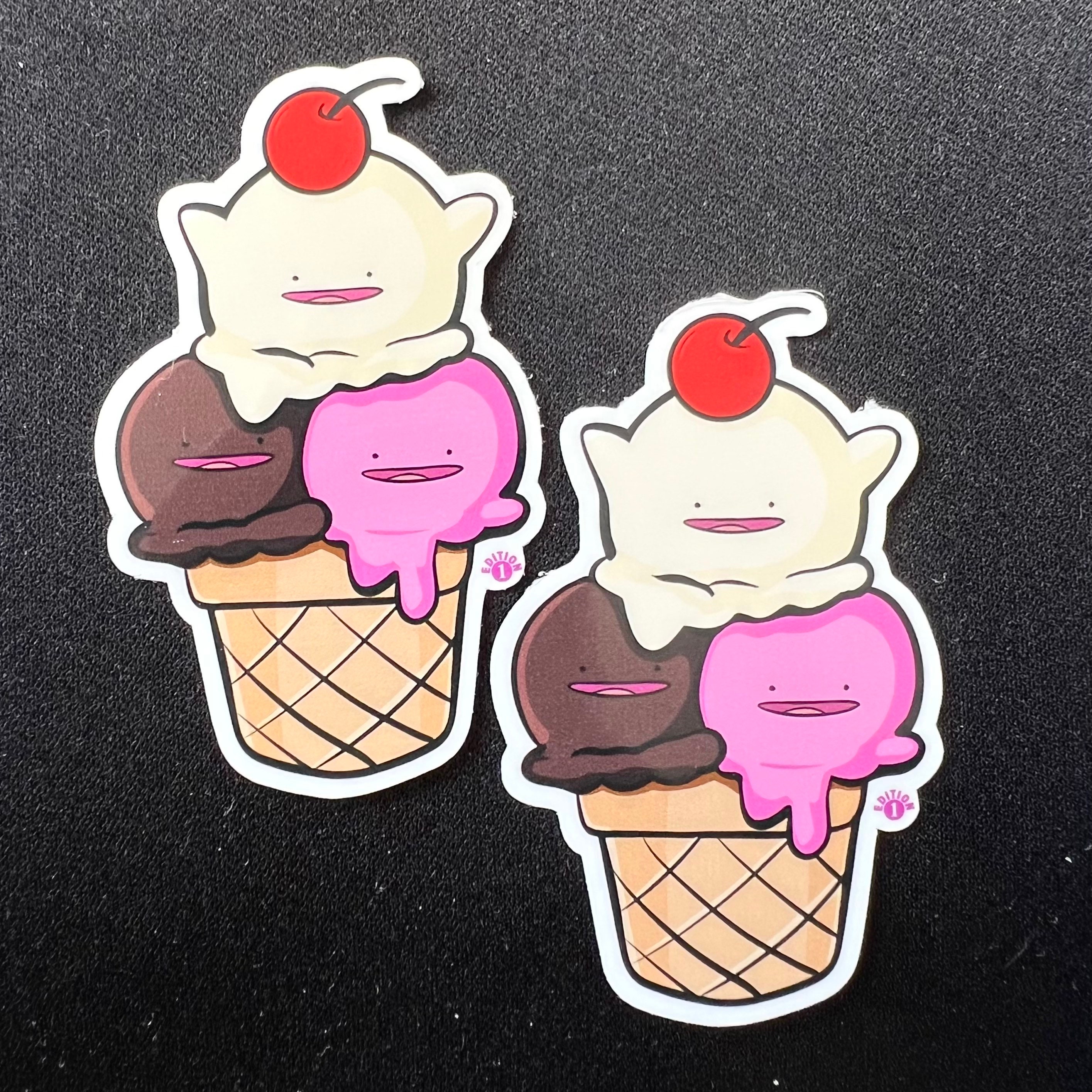 Ditto Ice Cream Cone Sticker | Limited 1st Edition Vinyl Decal - Etsy