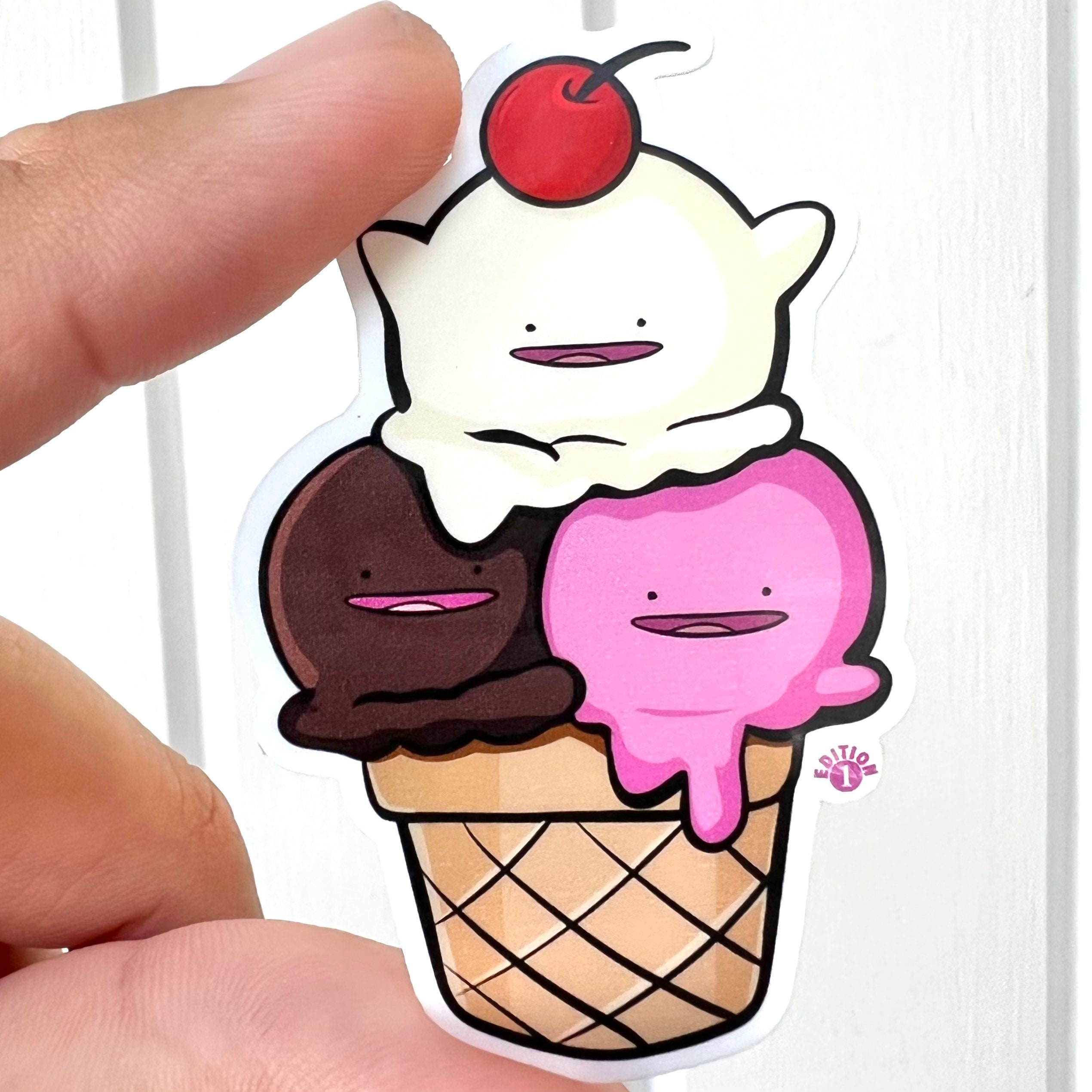 Ditto Ice Cream Cone Sticker | Limited 1st Edition Vinyl Decal - Etsy