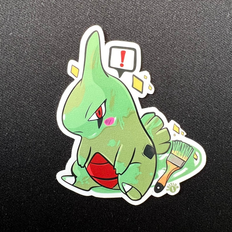 Shiny Larvitar Die Cut Vinyl Sticker I Rock Ground Type I - Etsy