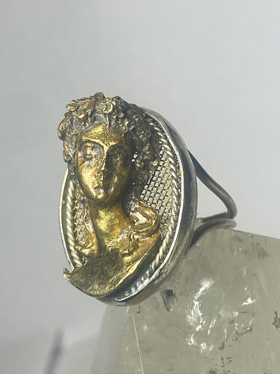 Classical Face Ring Three Dimensional Band Sterling Silver | Etsy