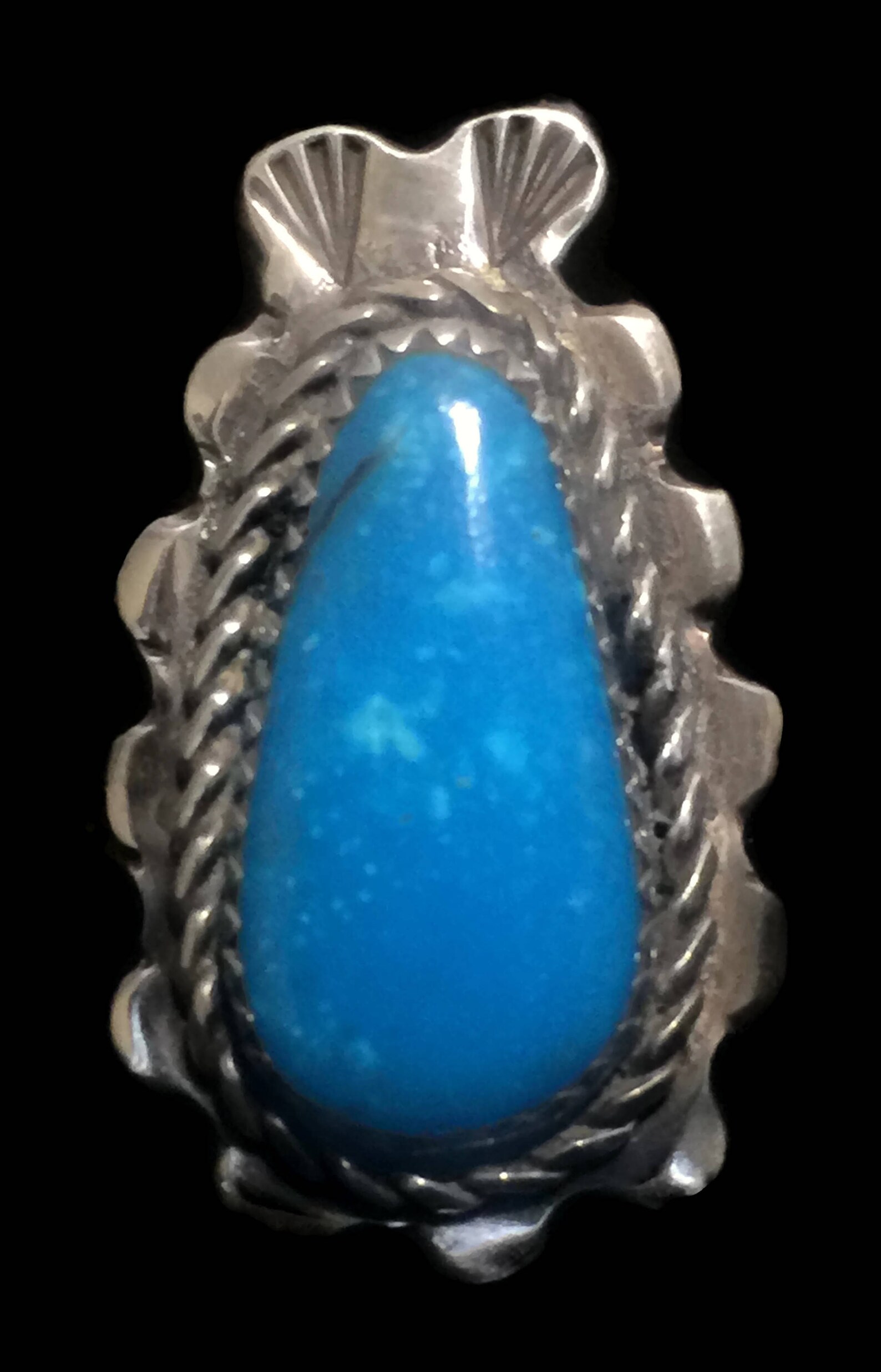 Blue Turquoise Ring Long Turquoise Ring Teardrop Ring Woman - Etsy