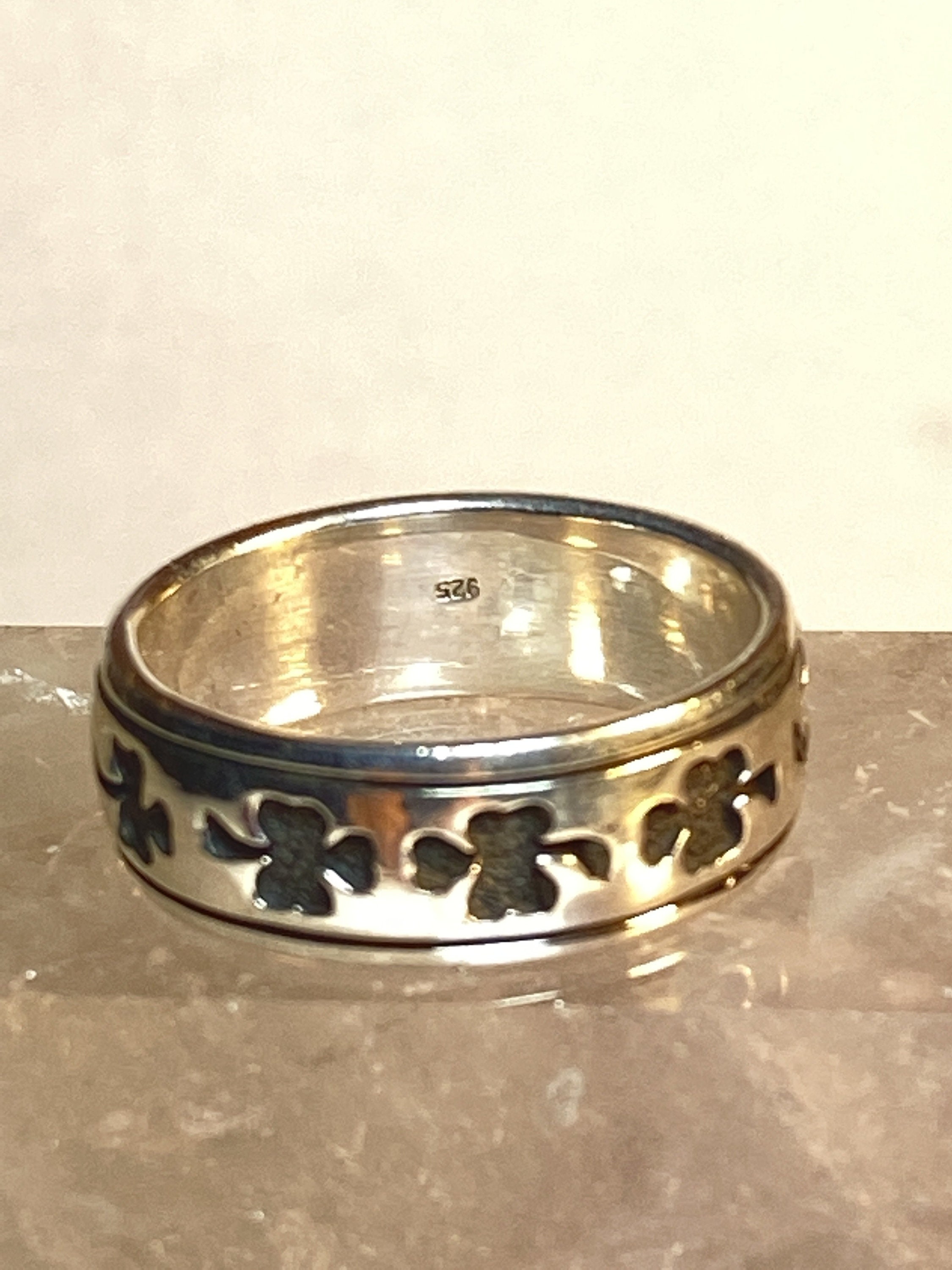 Three Leaf Clover Ring Wedding Band Good Luck Sterling Silver | Etsy
