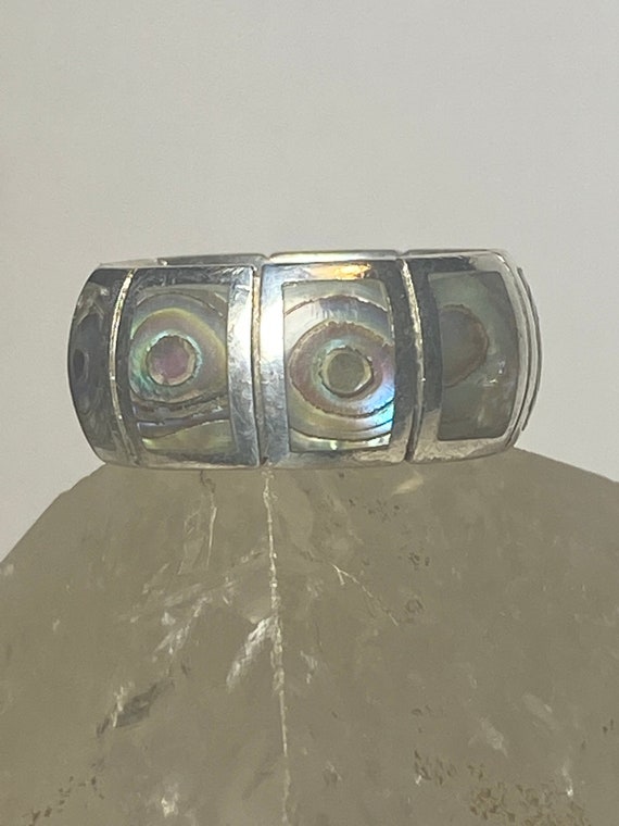 Abalone ring shell pinky band sterling silver women g… - Gem