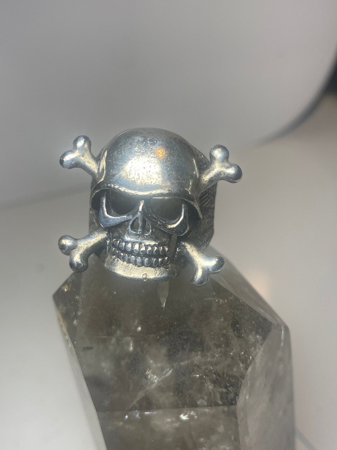 Skull Bones Ring Size 11.75 Biker Band Sterling Silver Women Men - Etsy