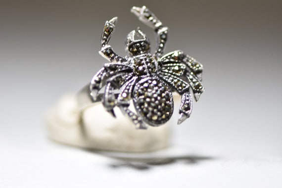 Spider Ring Marcasites black widow tarantula arachnid… - Gem
