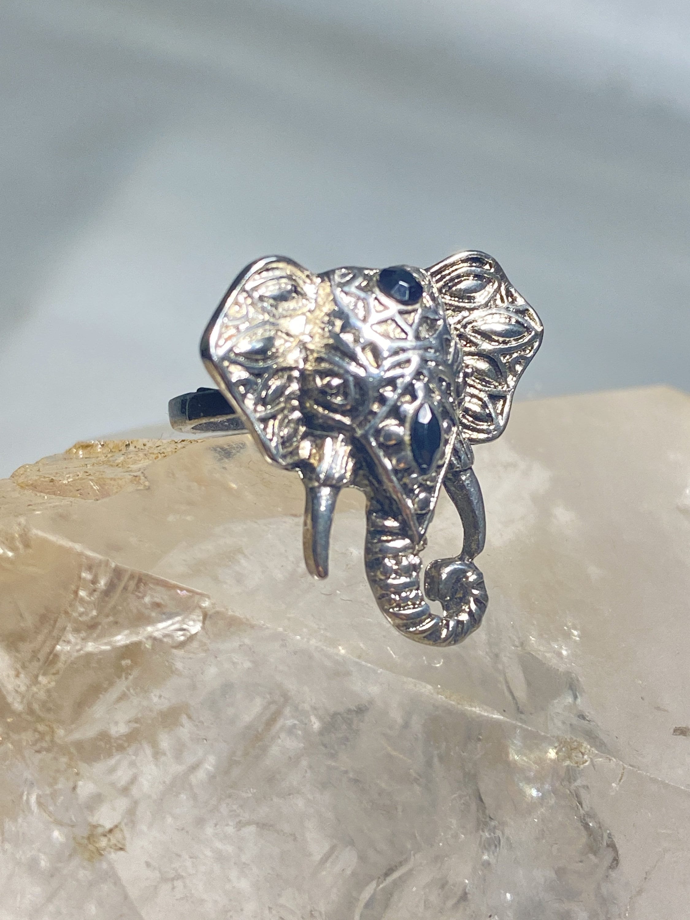 Elephant Ring Long Face Pinky Silver Women Girls Size 5.25 - Etsy