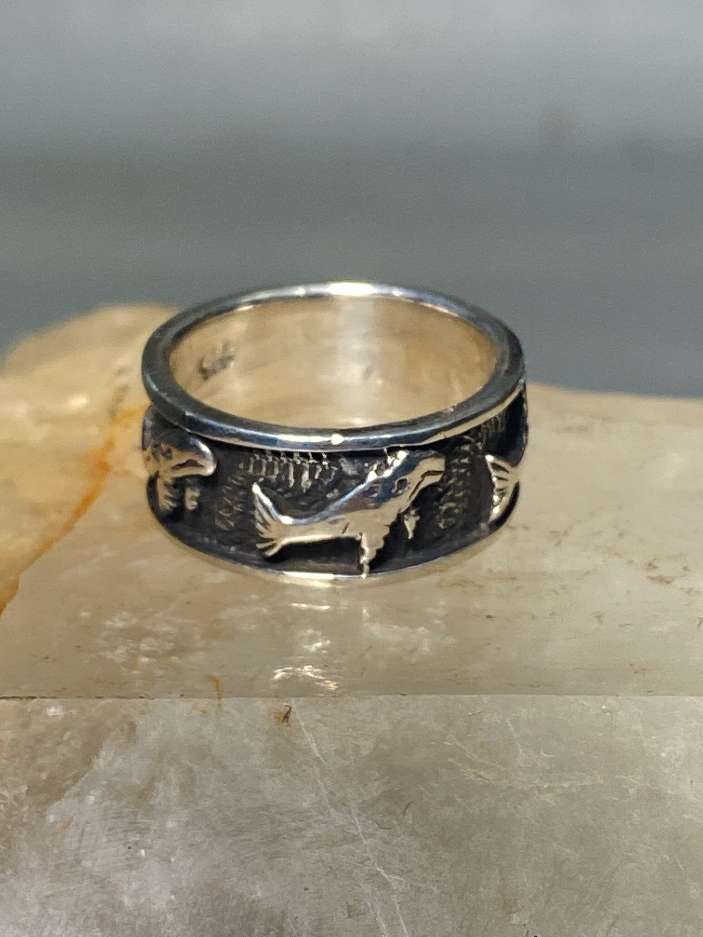 Whale ring whales band sterling silver women men size 6.50 | Etsy